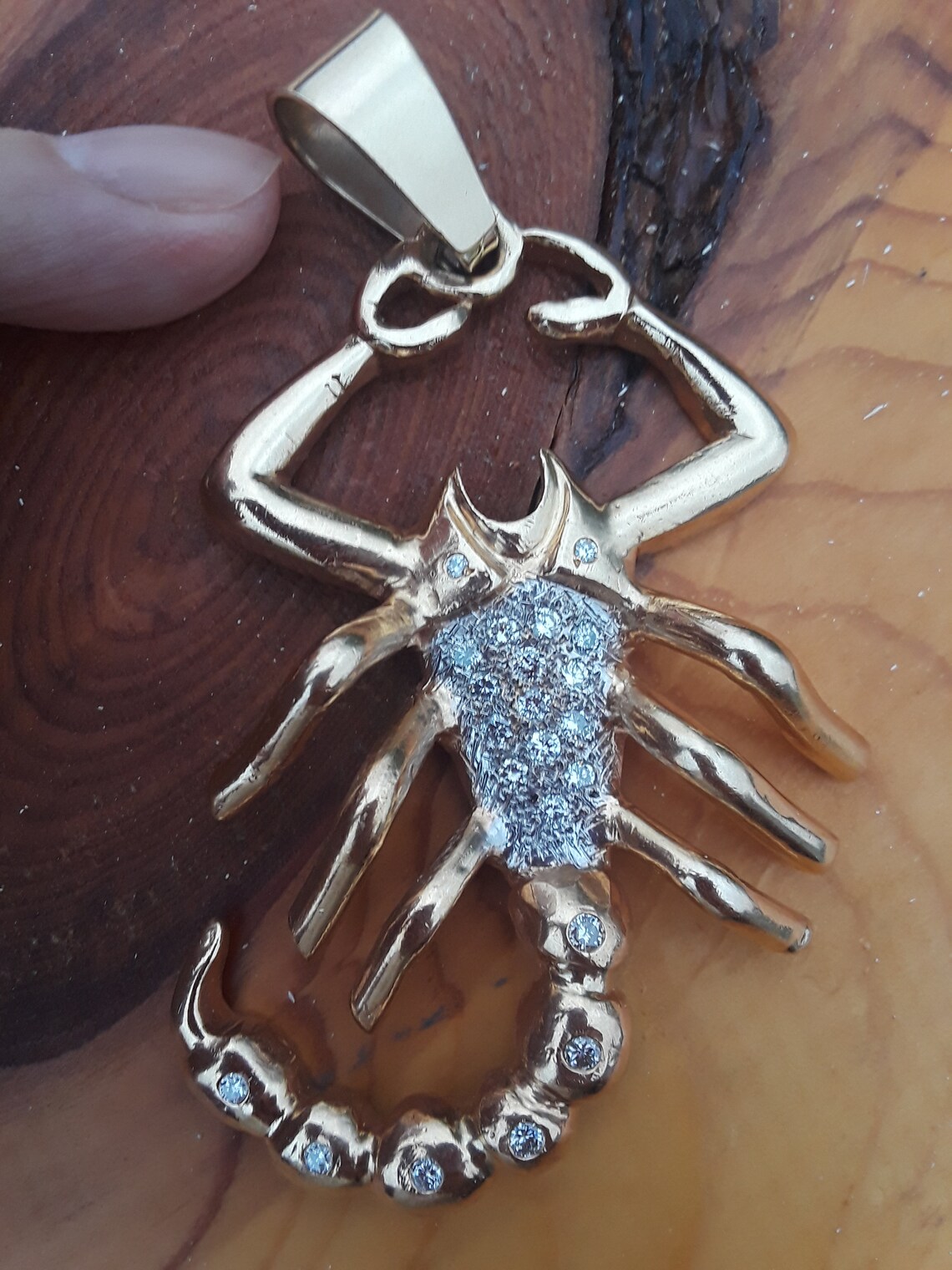14k Gold 1ct Diamond Scorpion Pendant 56 Grams Unique ONE OF A - Etsy