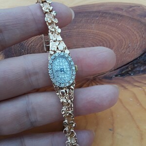14k Gold Diamond Geneva Lady's Watch Fabulous - Etsy