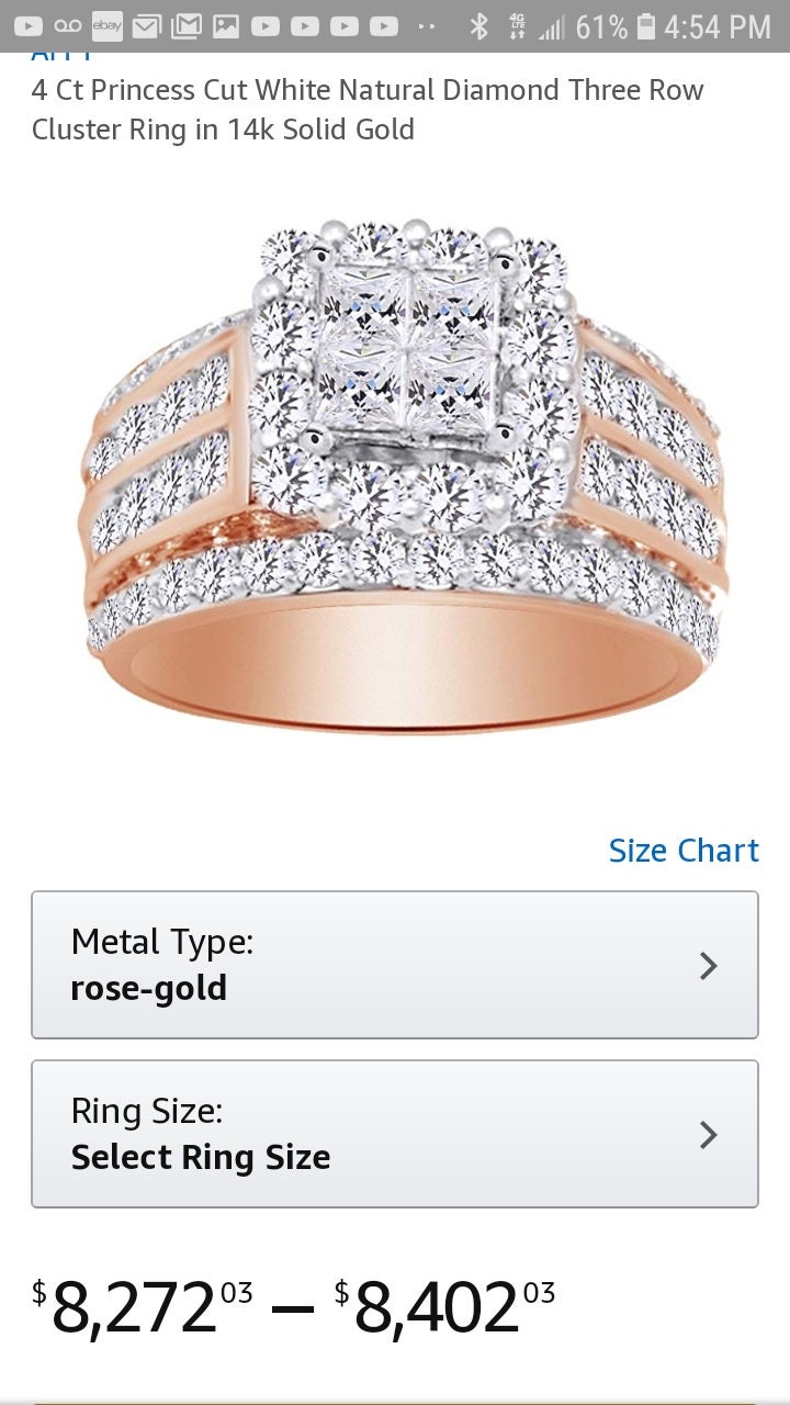 14k Gold 4ct Diamond Wedding Engagement Bridal Ring Exclusive | Etsy