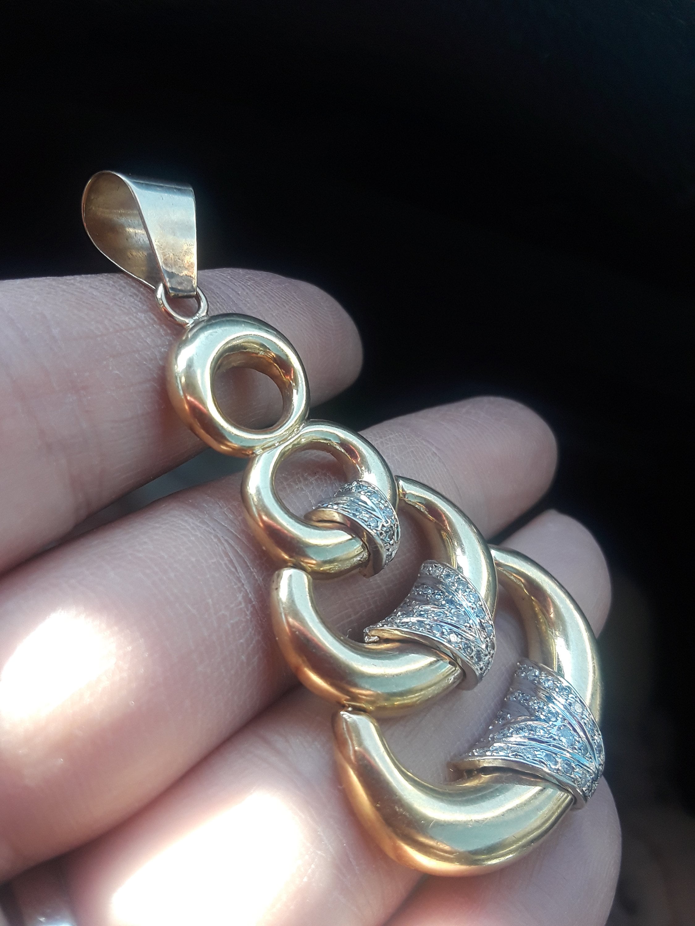 14k Gold Diamond Dangling Pendant 17 Grams Fabulous | Etsy