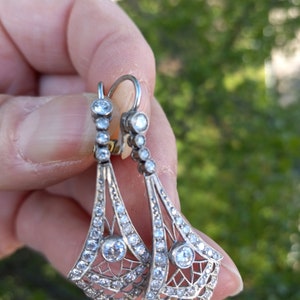 Art Deco Diamond Dangling Earrings Stunning Exclusive One of A Kind - Etsy
