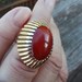 14k Gold Ox Blood Coral Ring 18 Grams - Etsy