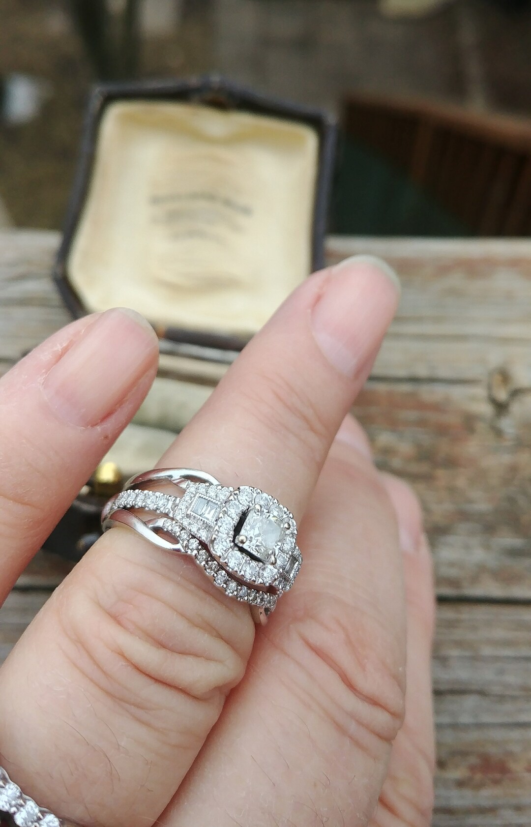 14k Gold Diamond Wedding Set Engagement Ring and Guard Fabulous - Etsy