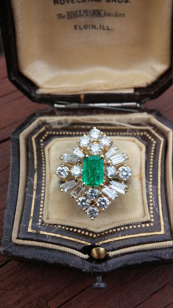 18k Gold 4ct Columbian Emerald Diamond Wedding Engagement - Etsy
