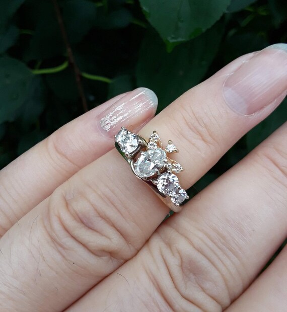 14k Gold Diamond Ring Guard - Gem