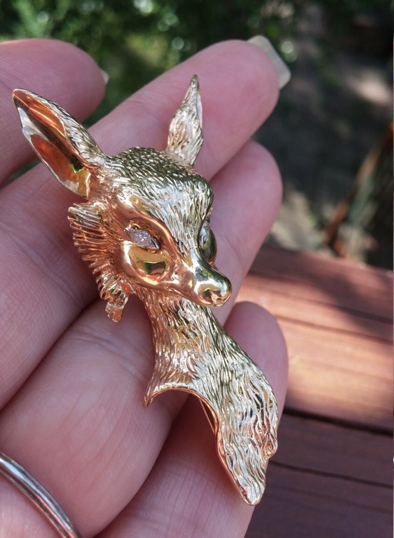 Gold Fox Brooch