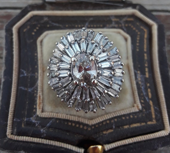 14k Gold 4ct Oval Baguette Diamond Wedding Engagement… - Gem