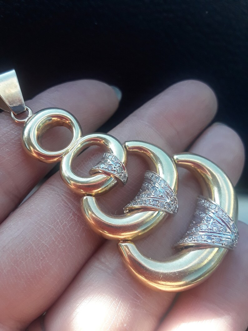 14k Gold Diamond Dangling Pendant 17 Grams Fabulous - Etsy