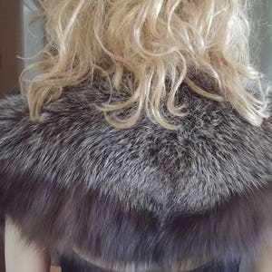 Fox Silver Black Fox Natural Fur Collar With a Straps - Etsy