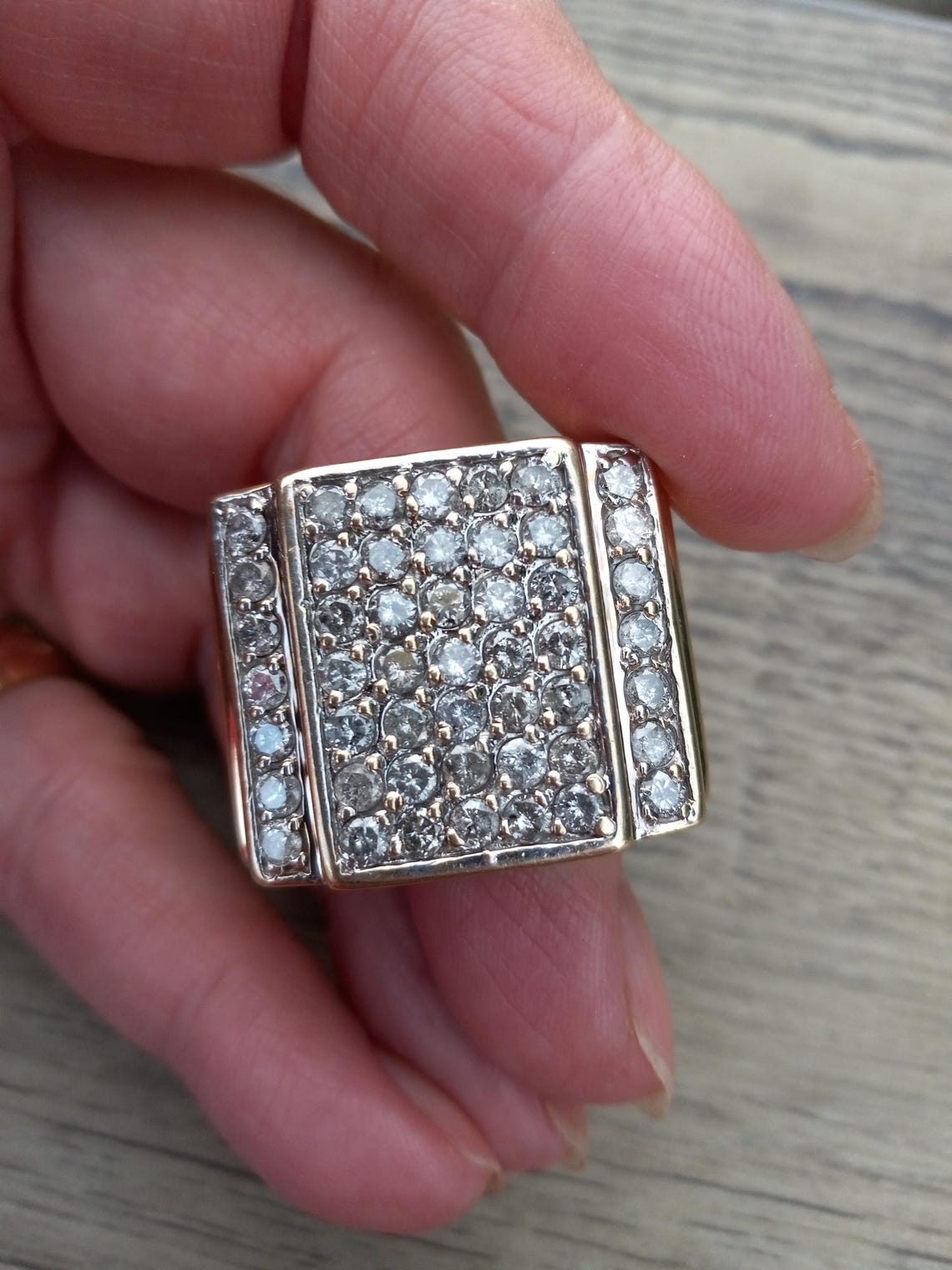 10k Gold 5ct Diamond Men's Huge Rind Wedding Statement Ring 28 Grams - Etsy