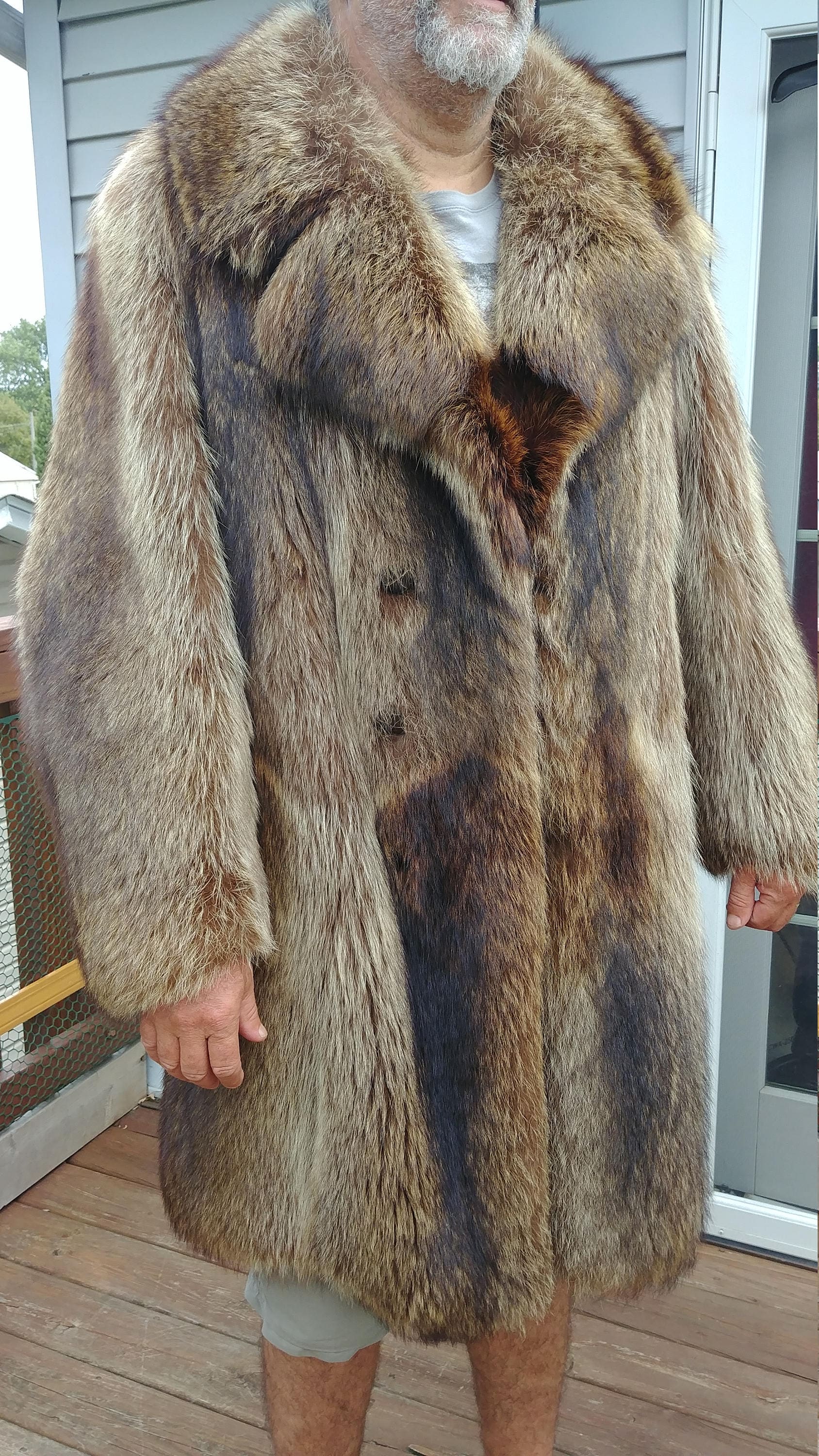 Raccoon Men's Fur Coat FULL PELTS XXL Long Perfect Rare - Etsy