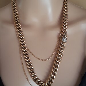 10k Gold Diamond Clasp Chain 55 Grams Fabulous Mens Chain UNISEX Chain ...