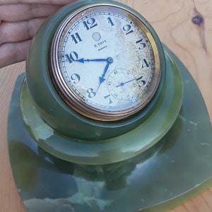 Antique Jade Table Clock SWISS Unique Rare Fabulous VIDEO AVAILABLE - Etsy