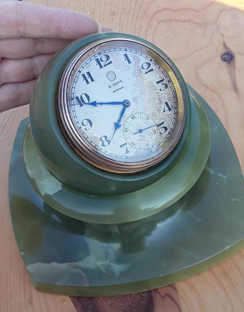 Antique Jade Table Clock SWISS Unique Rare Fabulous VIDEO AVAILABLE - Etsy