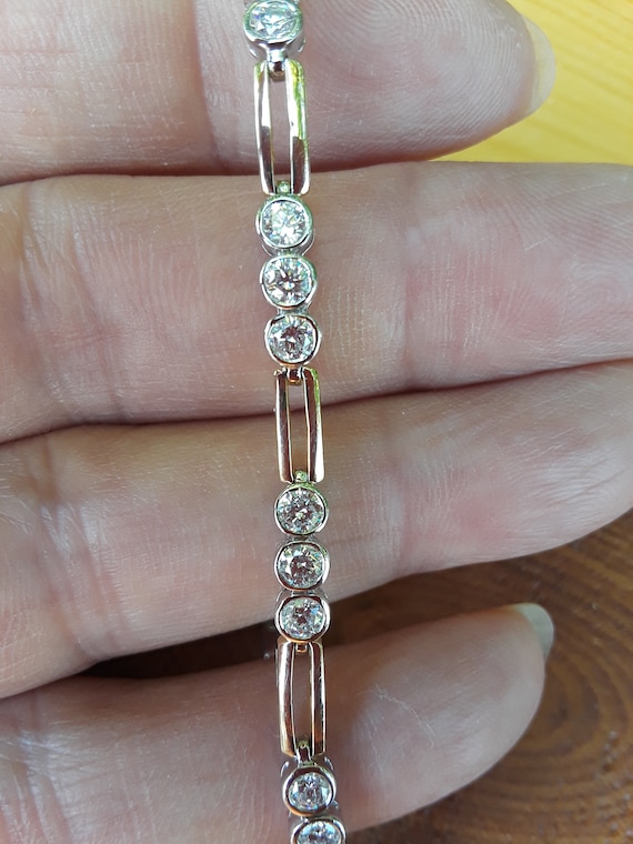 14k Gold 2.70ct Diamond Tennis Link Chain Bracelet Fa… - Gem
