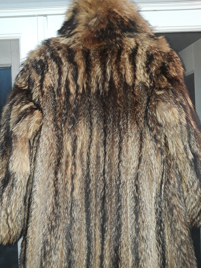 Raccoon Natural Fur Coat Size Small - Etsy
