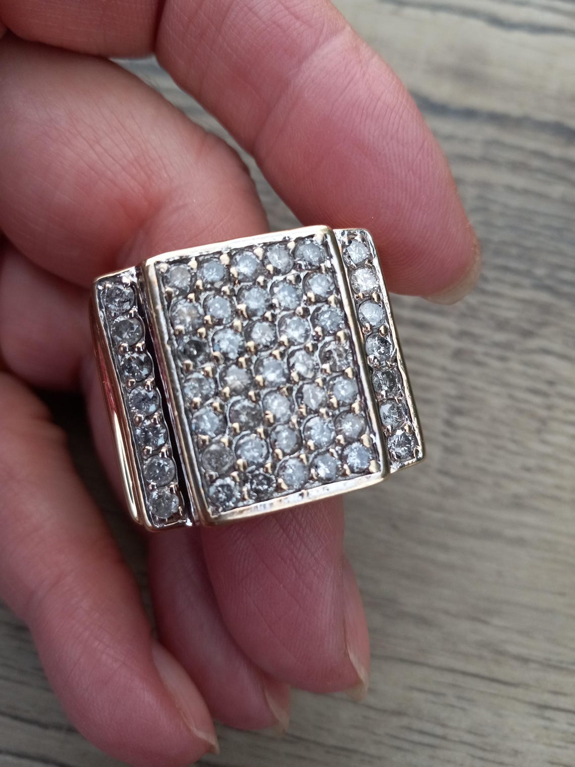 10k Gold 5ct Diamond Men's Huge Rind Wedding Statement Ring 28 Grams - Etsy