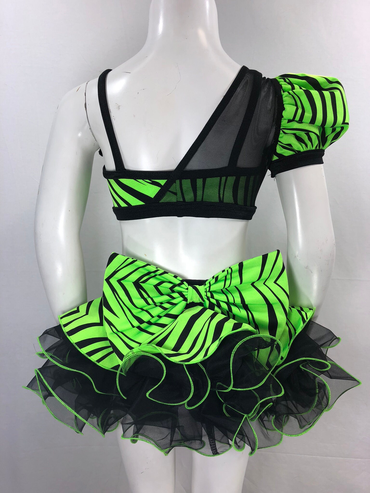 Green and Black Zebra Stripe, 2-piece Dance Costume, Ready to Ship, Tap ...