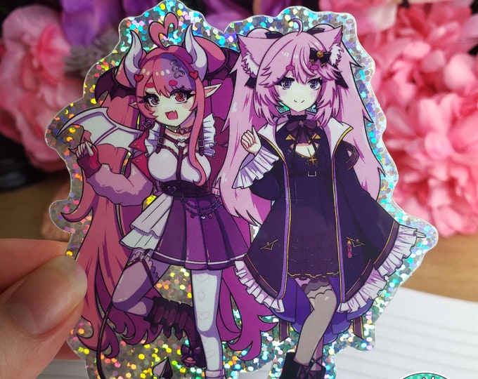 Ironmouse and Nyanners L Glitter Sticker L Weatherproof, Waterproof ...