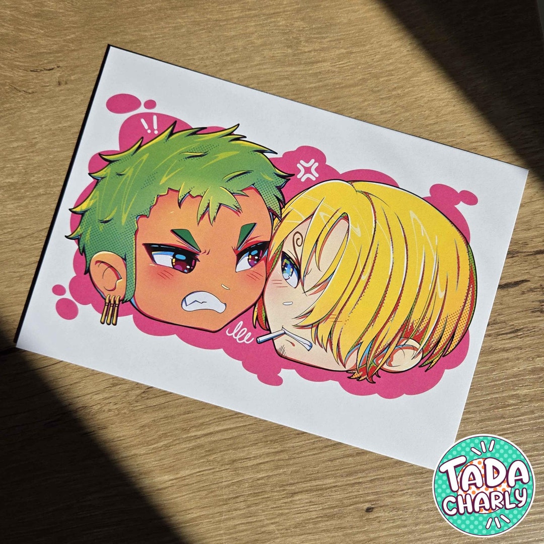 Zoro And Sanji Chibis 7x5 Art Print Etsy