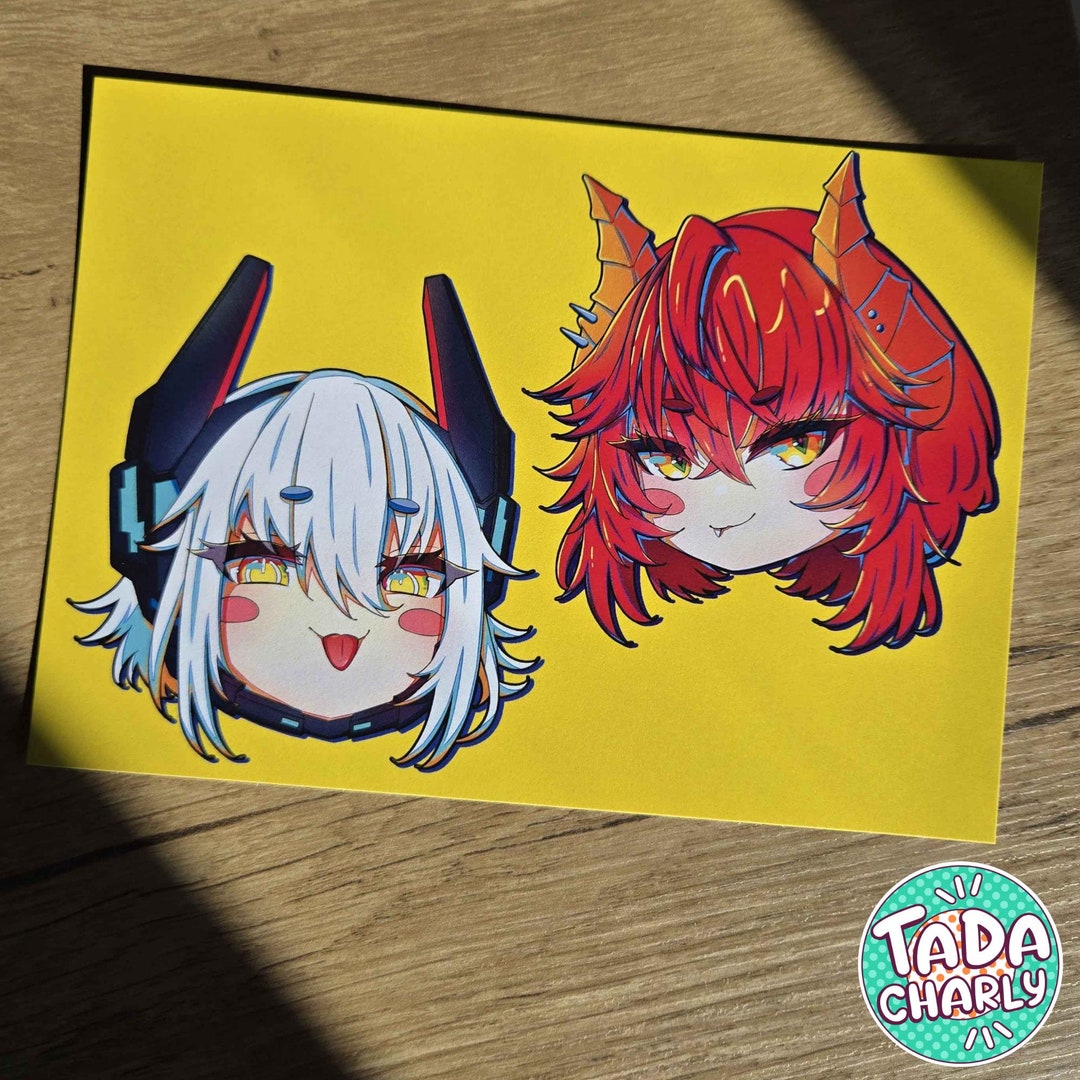 Cyber and Dragon Zentreya Chibis | 7x5 Art Print - Etsy