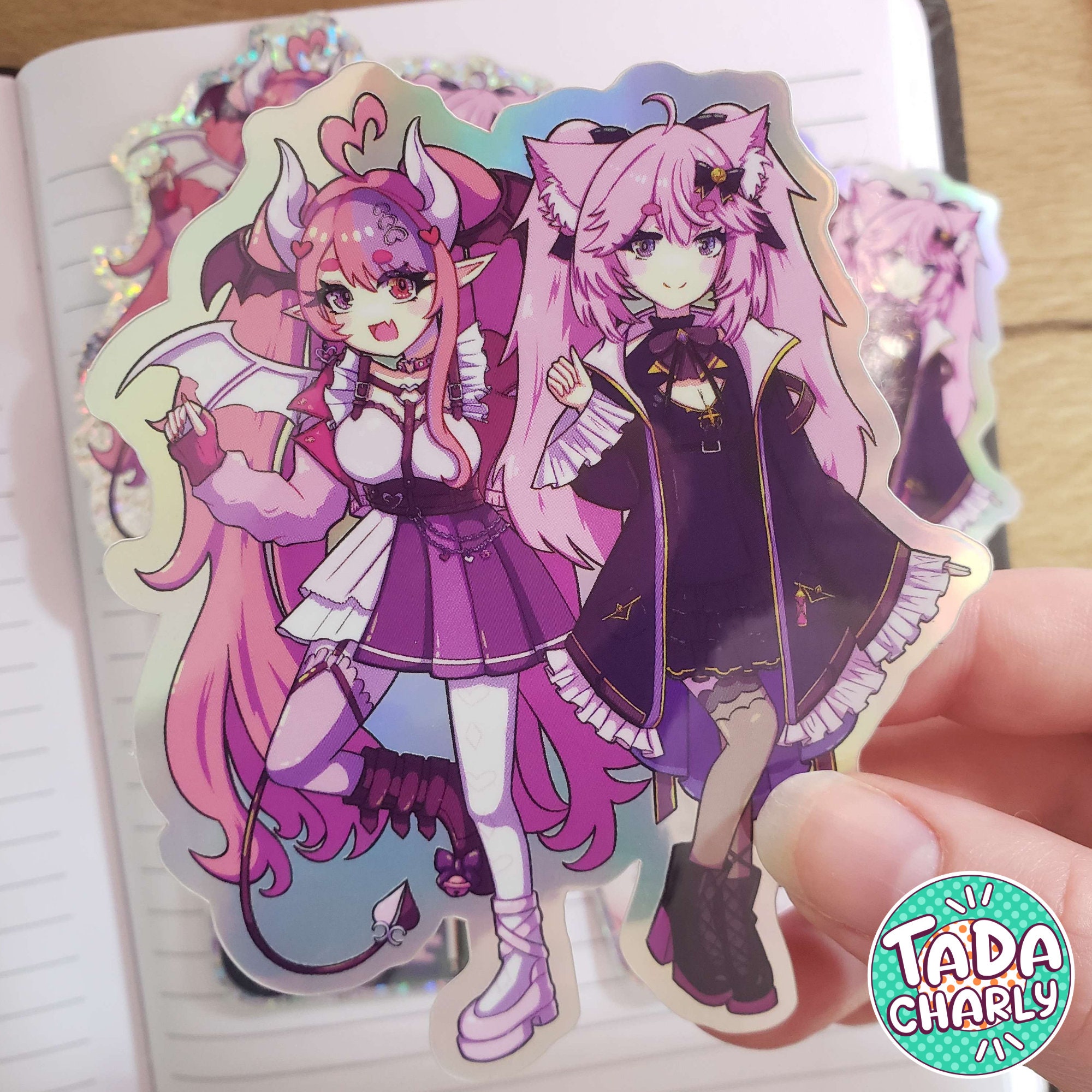 Ironmouse and Nyanners L Holographic Sticker L Weatherproof, Waterproof ...