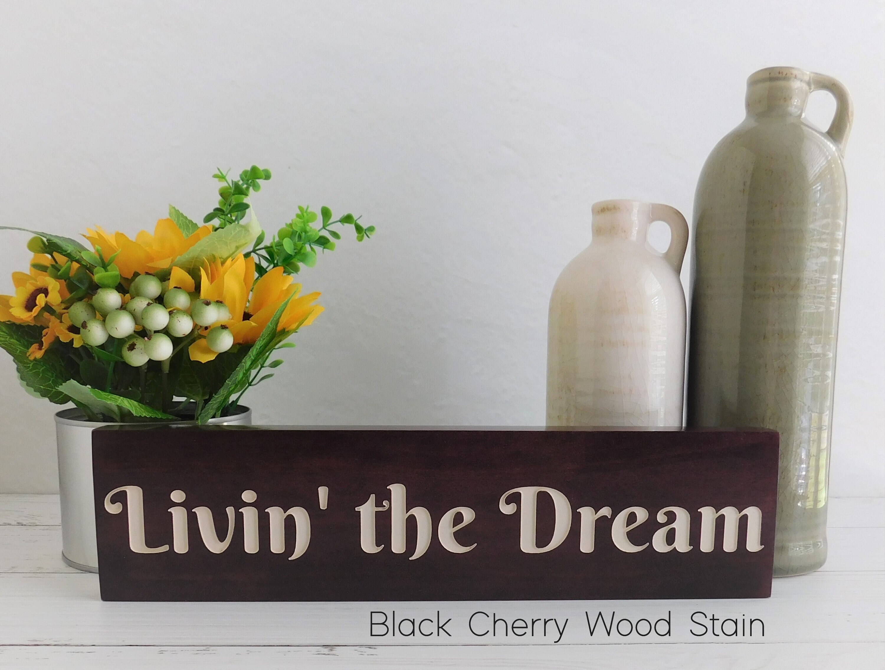 Livin' the Dream Custom Wood Sign, Inspirational Office Décor ...