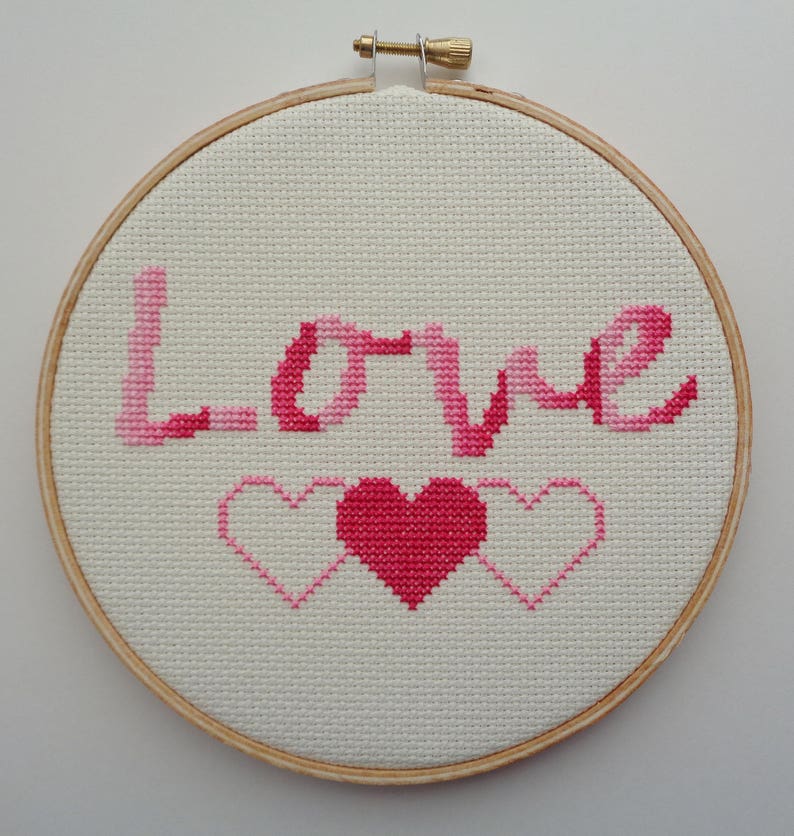 Love Cross Stitch Pattern, Valentine's Day Cross Stitch, Anniversary ...