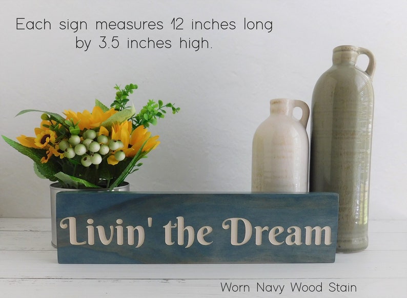 Livin' the Dream Custom Wood Sign, Inspirational Office Décor ...
