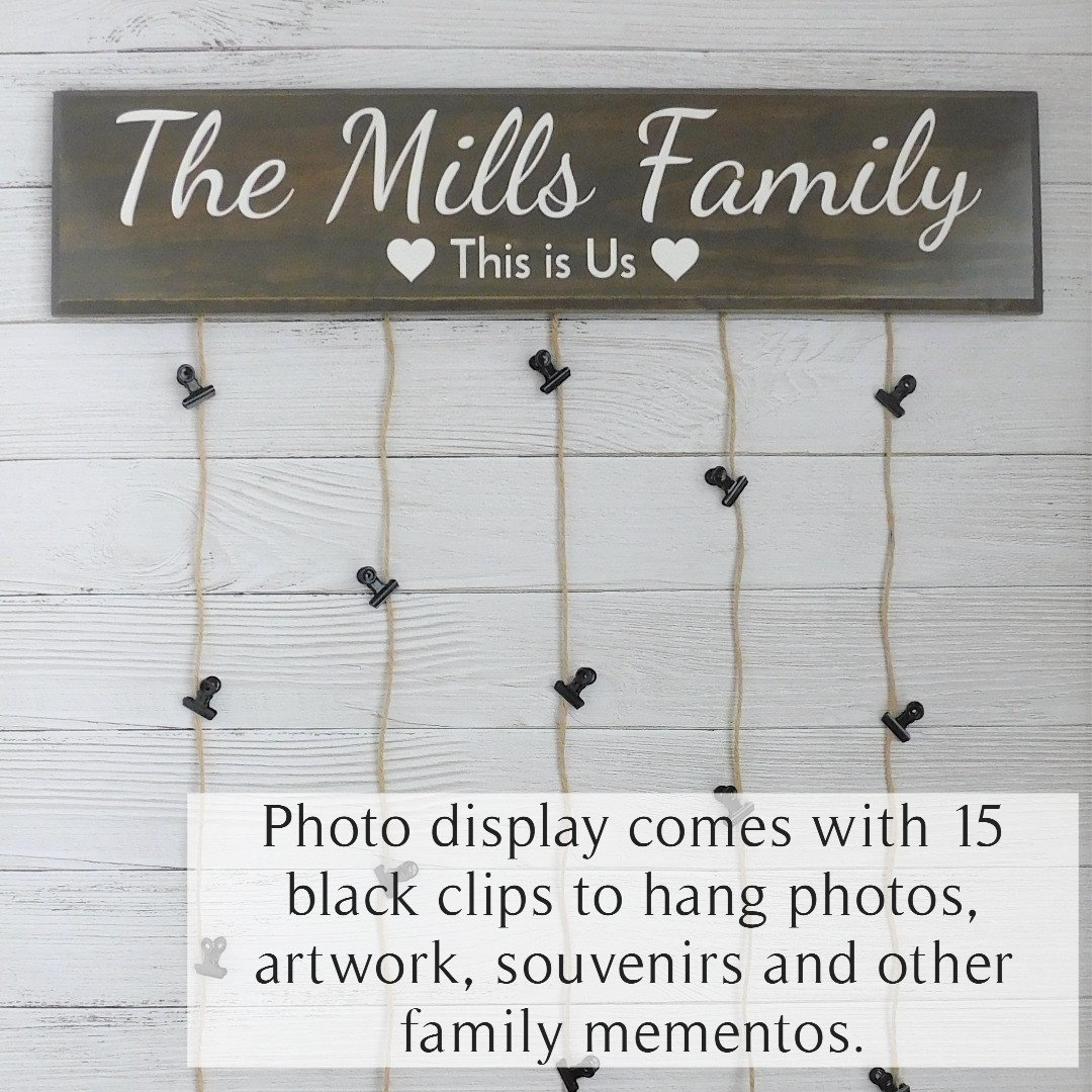 Personalized Family Photo Display Sign, Custom Picture Wall Organizer ...