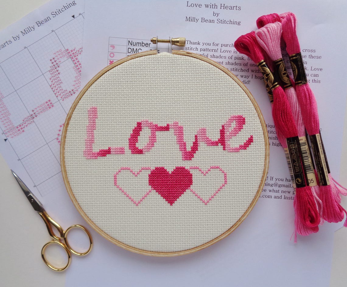 Love Cross Stitch Pattern Valentine's Day Cross Stitch - Etsy