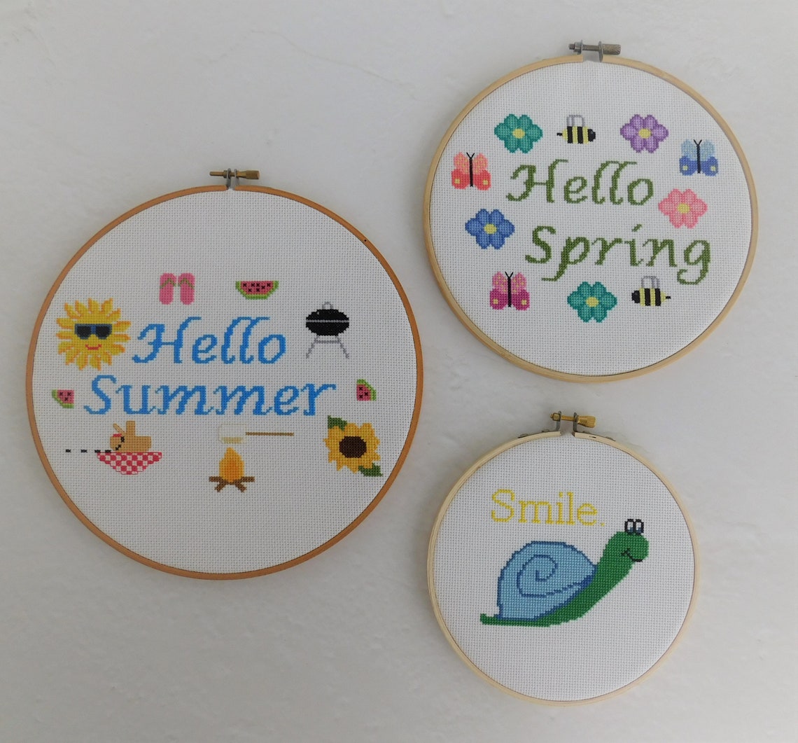 Hello Summer Cross Stitch Pattern Summer Cross Stitch Chart - Etsy Canada