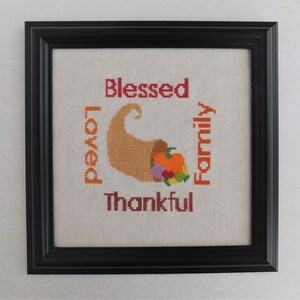 Thanksgiving Cross Stitch Pattern, Fall Cross Stitch Chart, Autumn ...