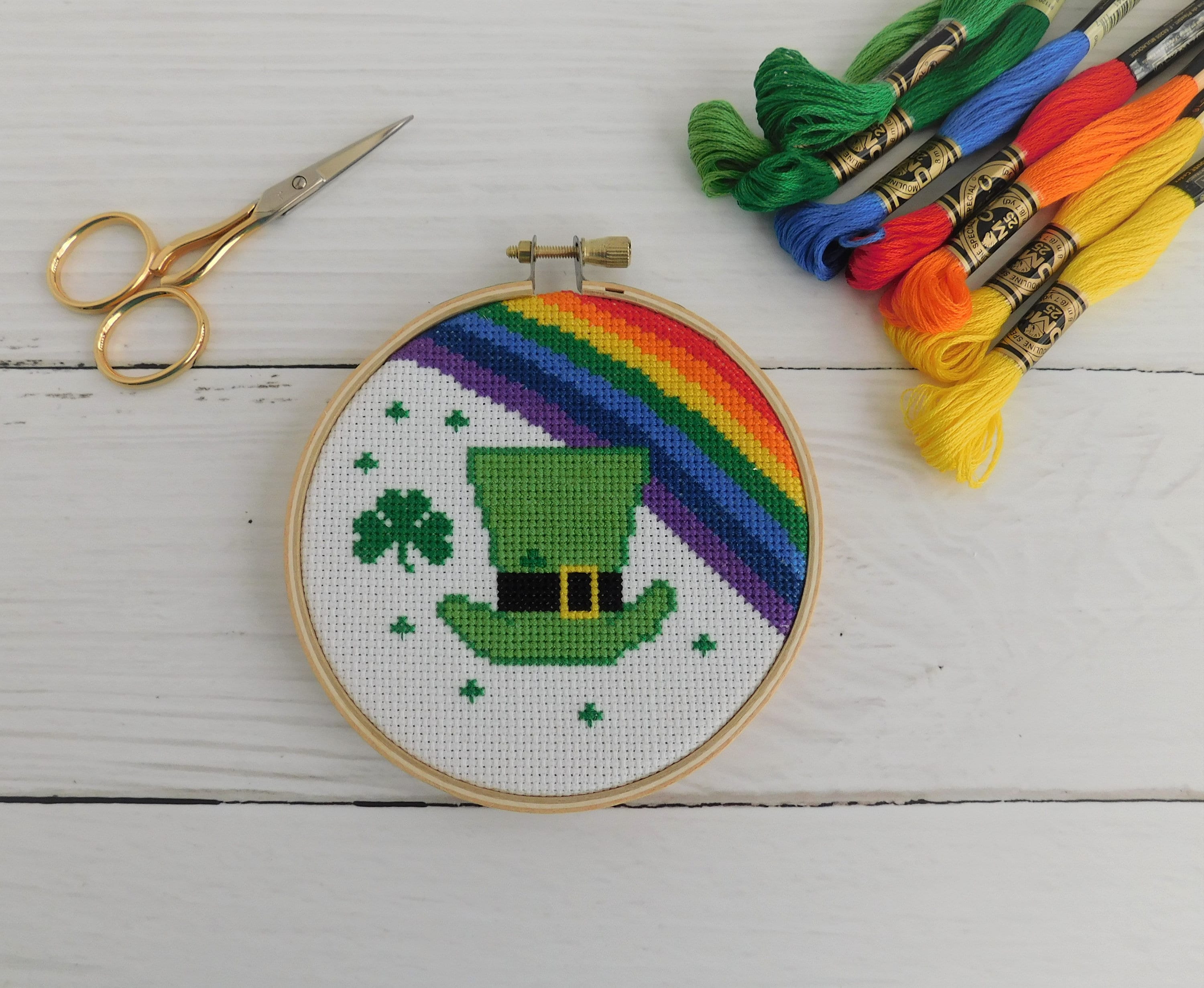 St. Patrick's Day Cross Stitch Pattern, Shamrock Cross Stitch PDF ...