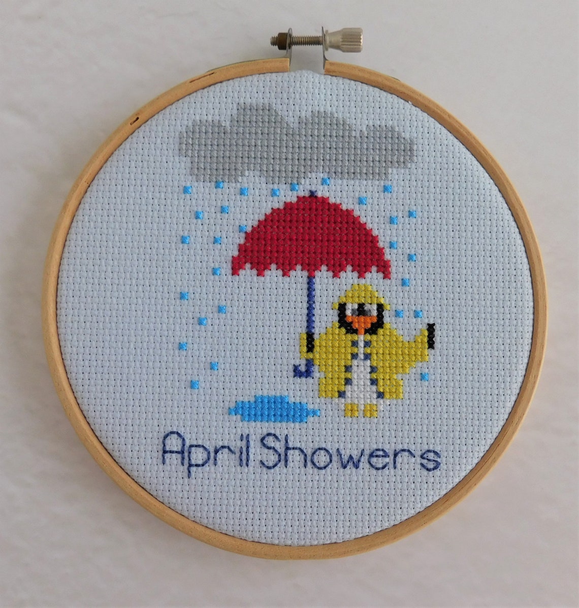 April Showers Bring May Flowers Cross Stitch Pattern, Spring Cross ...