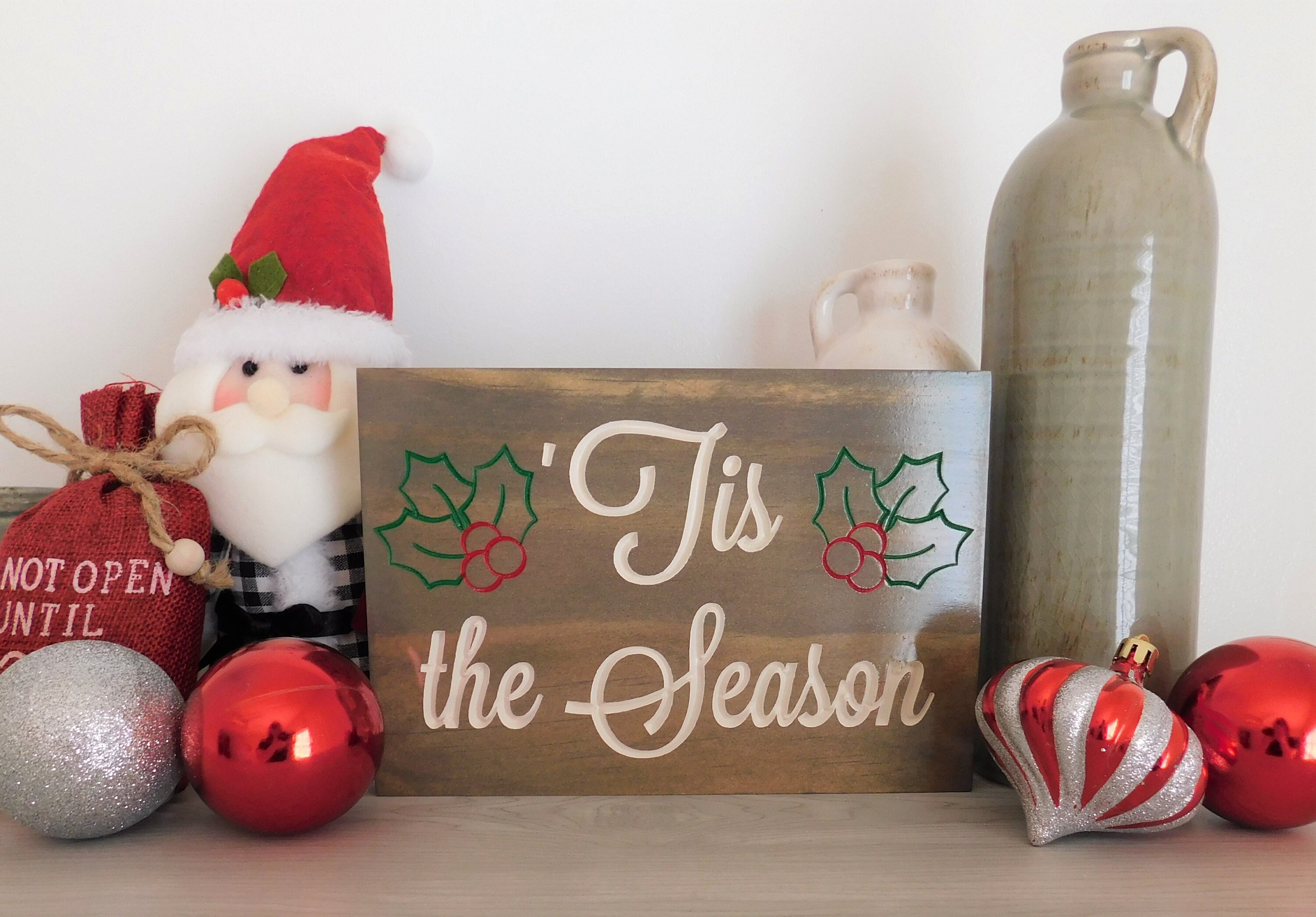 Tis the Season Wood Sign, Farmhouse Christmas Sign Décor, Holiday Table ...