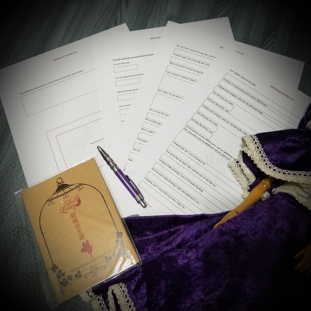 BJD Collection Record Printable - Etsy