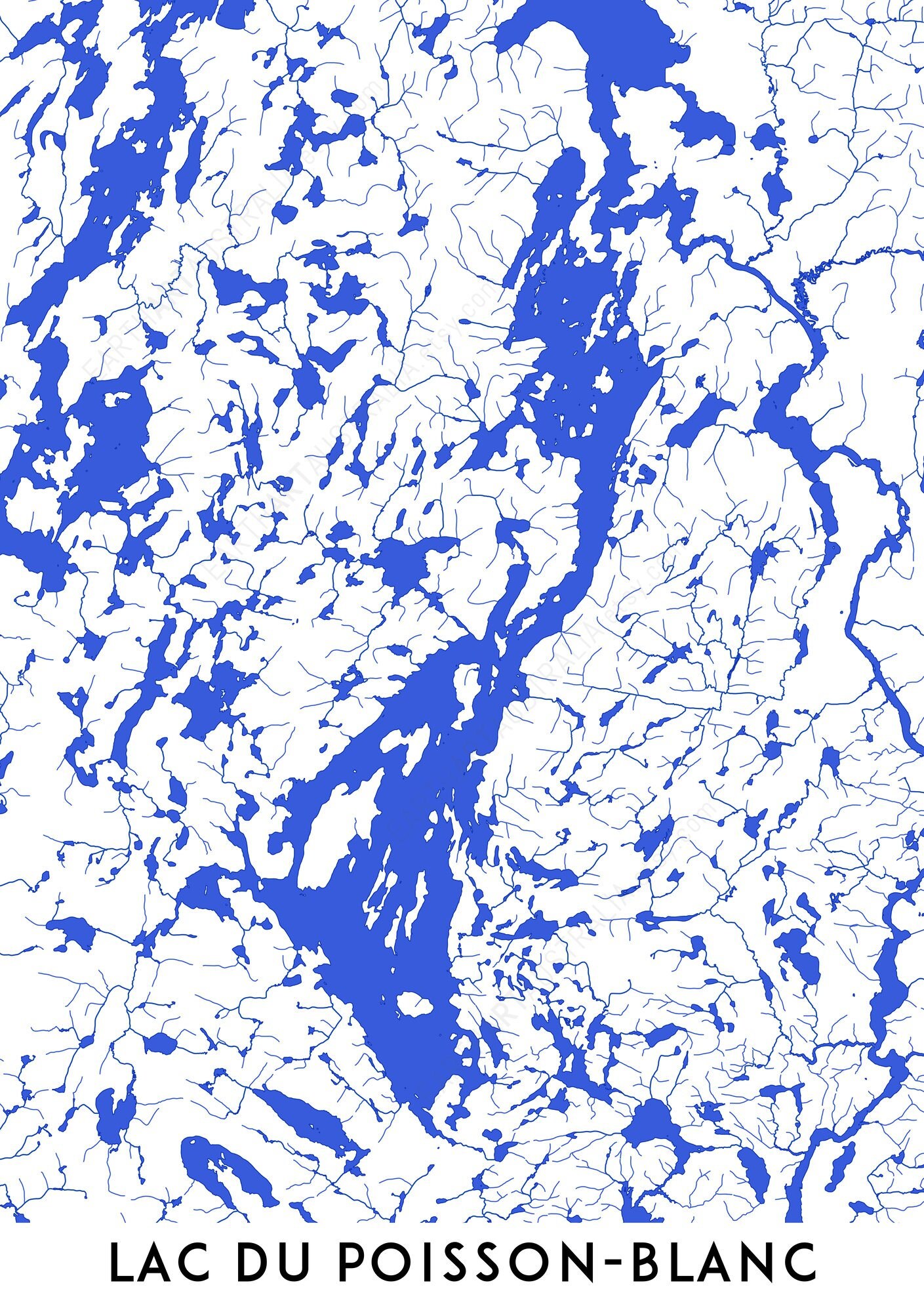 Lac Du Poisson-blanc Map Print Lac Du Poisson-blanc Print - Etsy