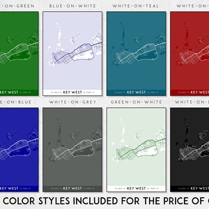Key West Map Print, Key West Print, Florida Keys Map, Key West City Map ...