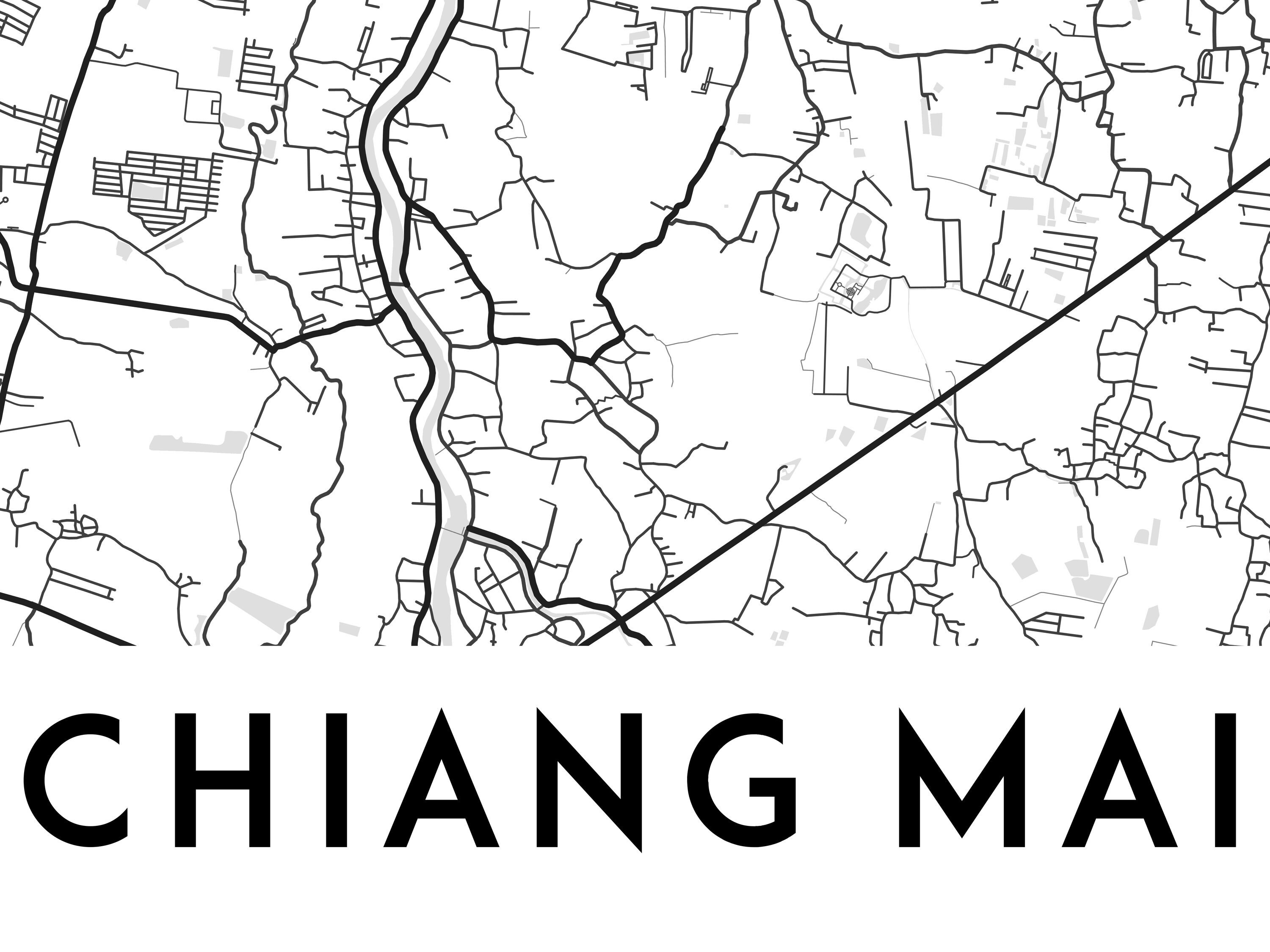 Chiang Mai Map Print Chiang Mai Print Chiang Mai City Map - Etsy UK