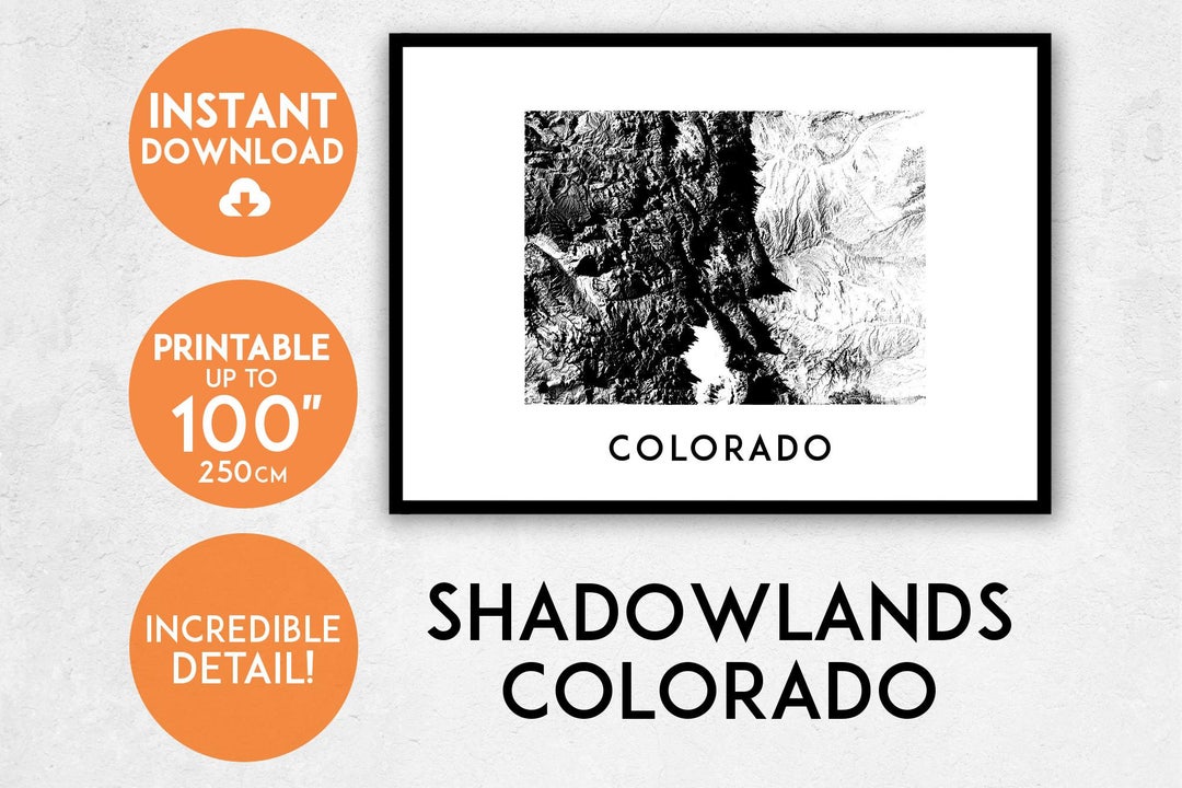 Shadowlands Colorado Map Print, Printable Colorado Map Art, Colorado ...
