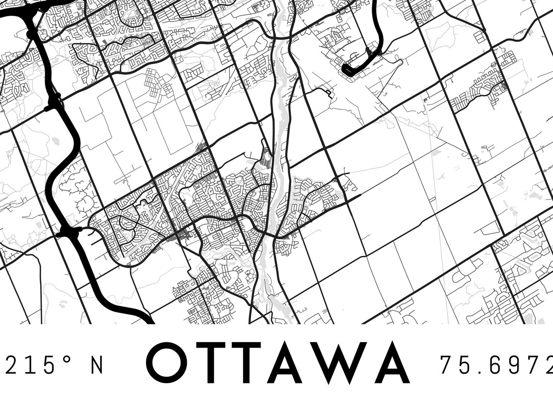 Ottawa map print Printable Ottawa map art Canada map Ottawa | Etsy
