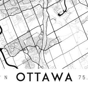 Ottawa Map Print, Printable Ottawa Map Art, Canada Map, Ottawa Print ...
