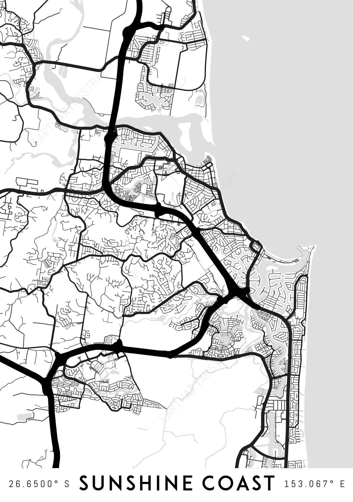 Sunshine Coast Map Print Printable Sunshine Coast Map Art - Etsy Canada