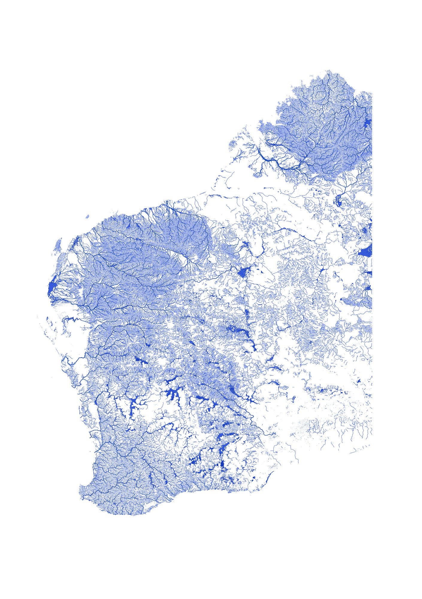 Western Australia Map Art Printable WA Map Print Western - Etsy