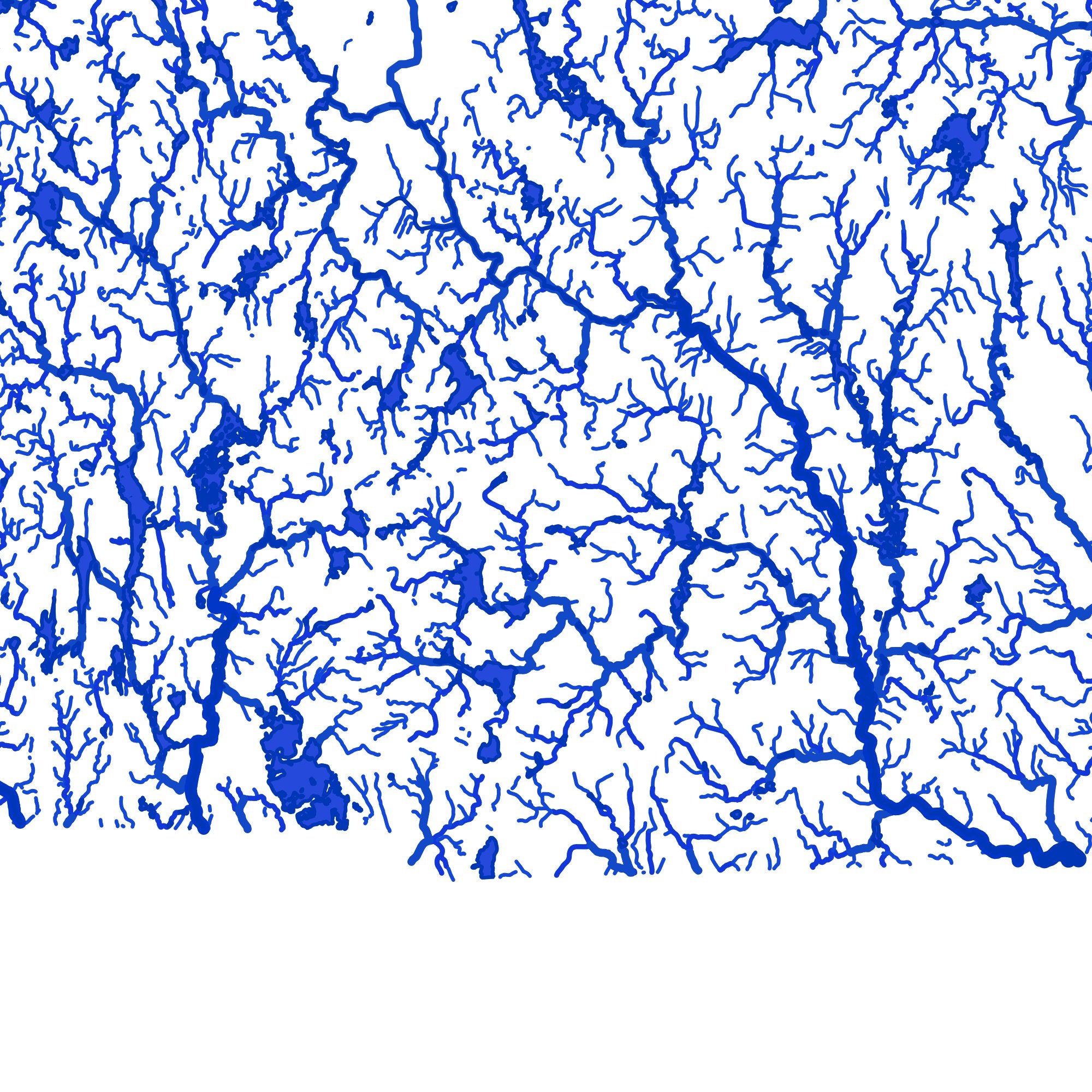 Massachusetts Rivers Map Art Print: Detailed Waterways (digital ...