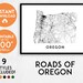 Oregon Map Print Printable Oregon Map Art Oregon Print USA | Etsy