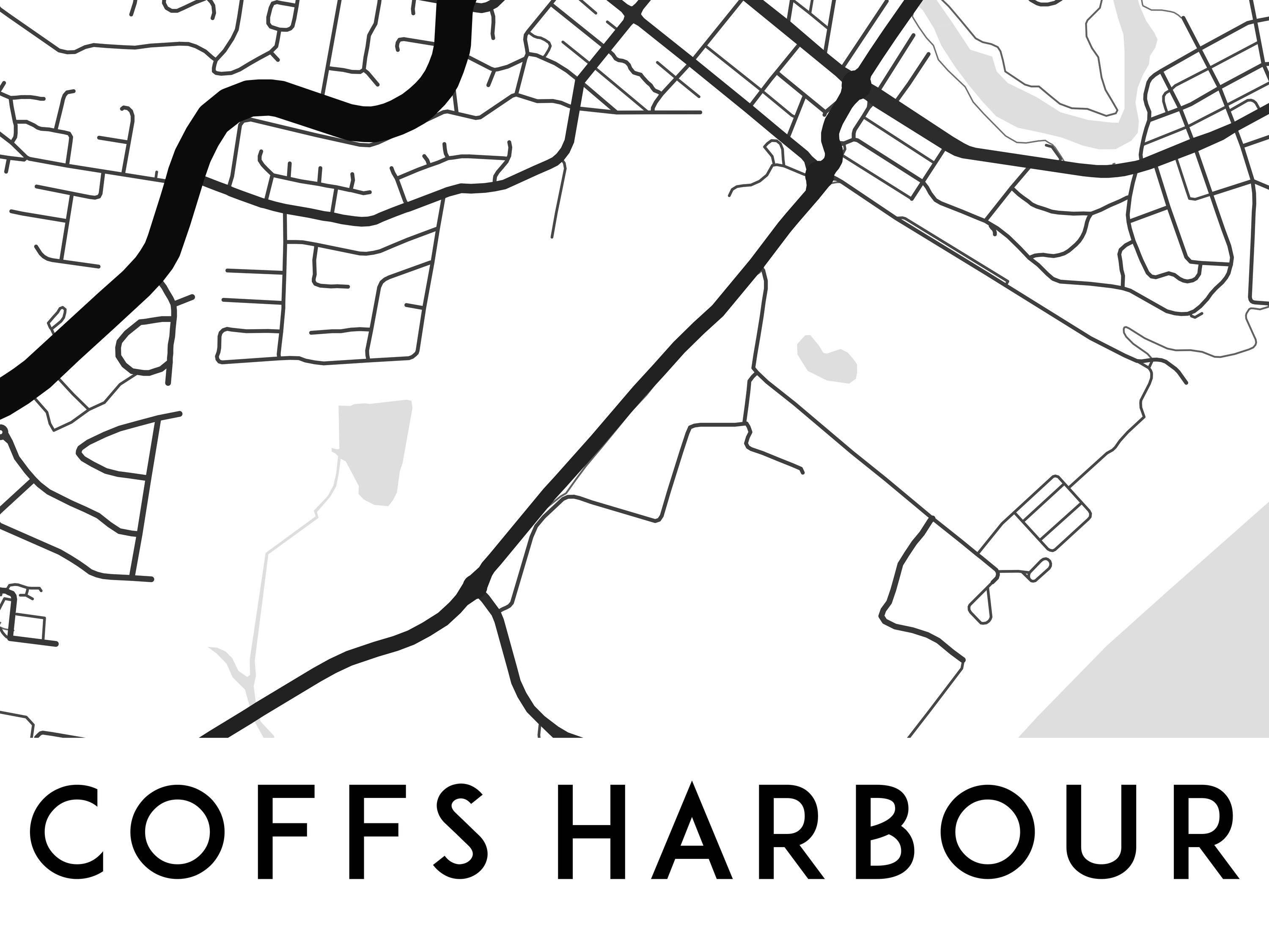 Coffs Harbour Map Print Coffs Harbour Print Australia Map - Etsy Australia