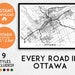 Ottawa Map Print, Printable Ottawa Map Art, Canada Map, Ottawa Print ...