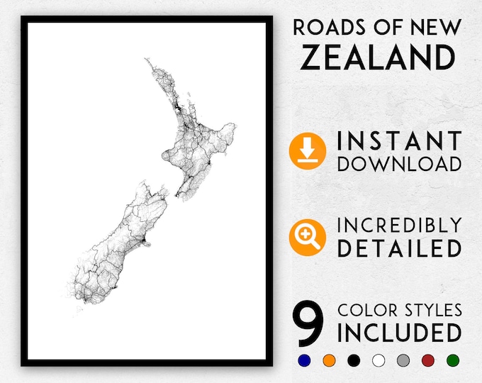 New Zealand Print New Zealand Watercolor Print New Zealand Canvas New ...